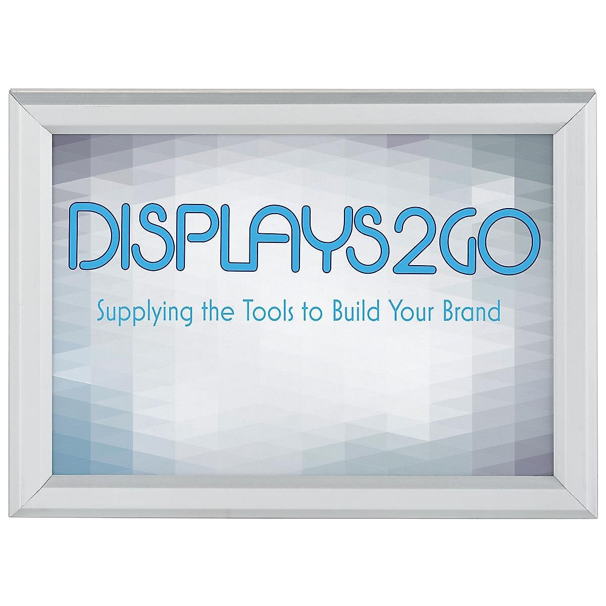 Displays2go Office Sign Holder, 5 x 7 Inch Frame, Quick Snap Border, Lens Included, Silver Aluminum (WSNF57SV)