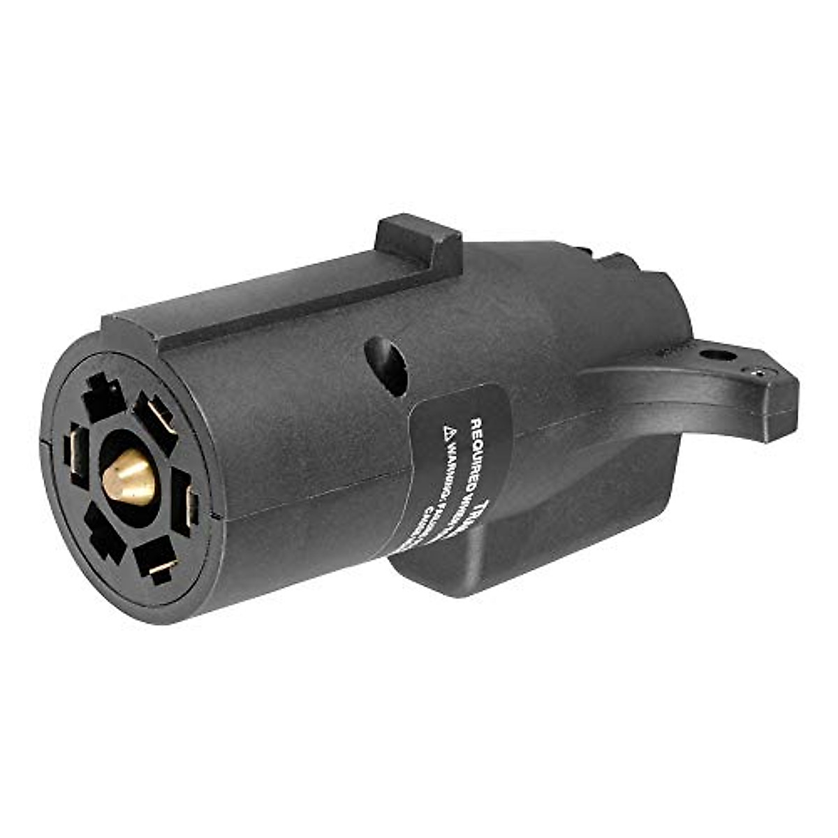 CURT 57004 LED-Compatible 7-Way RV Blade Vehicle-Side to 4-Way Flat Trailer-Side Trailer Wiring Adapter , Black