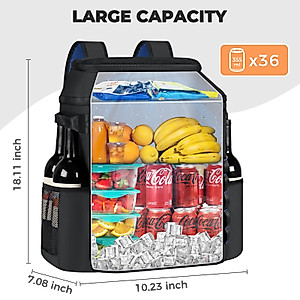 Heytrip Cooler Backpack 36 Cans Insulated Cooler Bag, Keep Freeze for 20 Hours, Waterproof & Leak-Proof Cooler with Multi-Compartments(Black)
