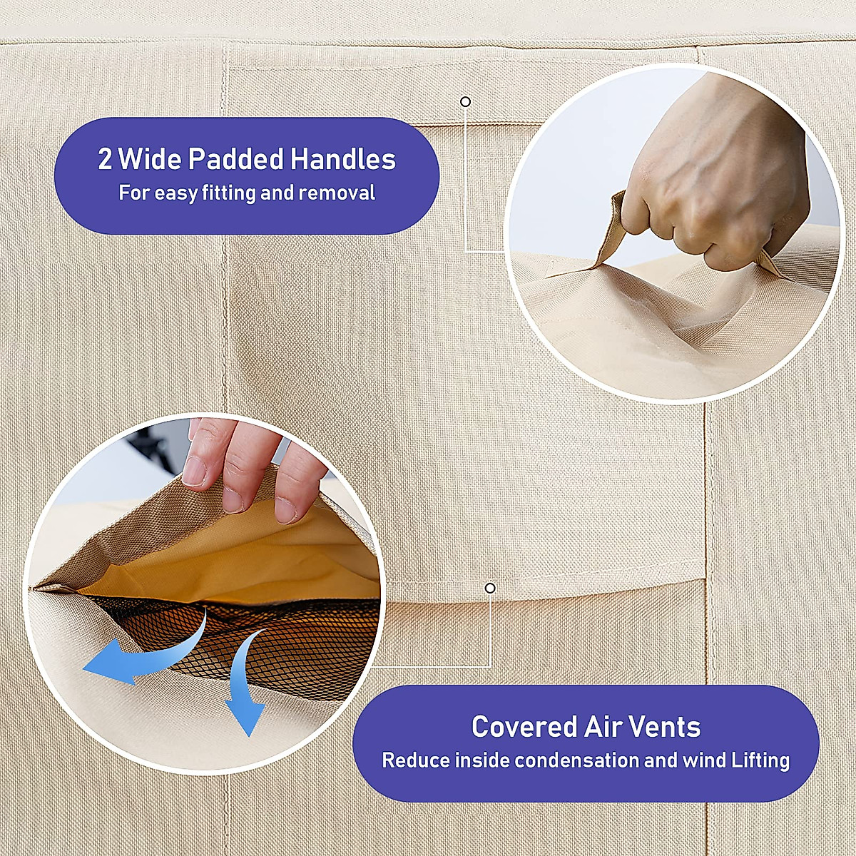 Roastove Patio Chair Covers, Lounge Deep Seat Cover, Heavy Duty and Waterproof Outdoor Lawn Patio Furniture Covers (2 Pack -35" D*38" W*31" H, Beige & Brown)…