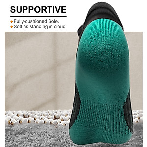 BULLIANT Socks For Women 6Pairs-Womens Athletic Ankle Socks No Show Cushioned for Walking Running-Compression Arch Support(6Pairs,Shoes Size:Women 9-10)