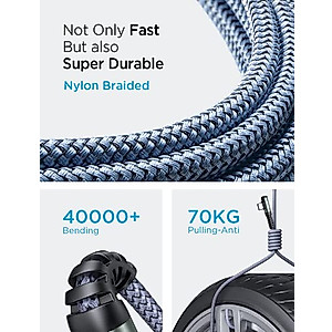 AINOPE 100W USB C to USB C Cable 2-Pack 6.6ft, USBC to USBC Fast Charging Cable Rigth Angle PD4.0/QC5.0 5A Type C to Type C USB C Cable Compatible with MacBook Pro 2021, iPad Pro 2021, Galaxy S22