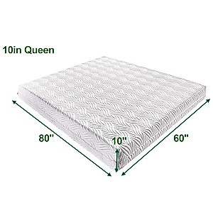 Queen Size Mattress, 10 Inch Cooling-Gel Memory Foam Bed Mattress in a Box for Cool Sleep & Pressure Relief, Breathable Bed Mattress with Medium Firm, CertiPUR-US Certified (10" Queen)
