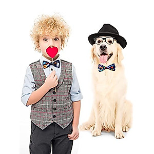 Newcotte 3 Pcs Boy's Bow Ties for Kids Toddler Child Cute Adjustable Costume Pre Tied Bowties for Kids Wedding Birthday Party(Truck, Dinosaur, Spacemen Pattern)