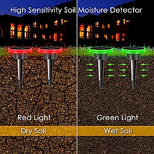 ARMXY Solar Ground Lights, Soil Moisture Monitoring Solar Garden Lights, Waterproof Solar Disk Lights for Pathway, Yard, Landscape, Walkway, Lawn, Driveway Decor, 6 Pack