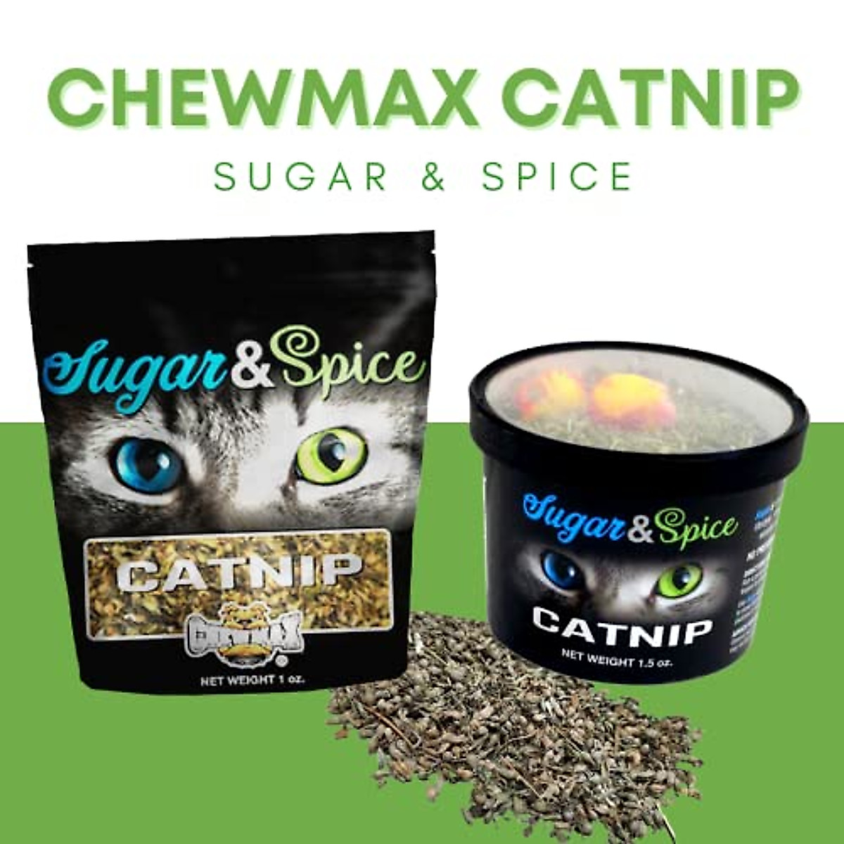 Chewmax Sugar & Spice Catnip for Cats and Kittens - 5 Pound Bulk Bag | 100% All Natural Organic Dried Cat Nip | No Preservatives, Maximum Potency, Grown & Harvested in USA