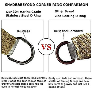 Shade&Beyond Sun Canopy Shade Sail 12'x16' Rectangle UV Block for Patio Deck Yard and Outdoor Activities Sand