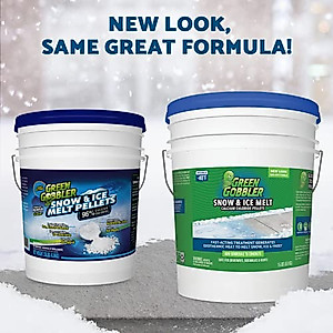 Green Gobbler 93% Pure Calcium Chloride Snow & Ice Melt Pellets | Effective at -40° | 35 lb Pail | Concrete Safe Ice Melt