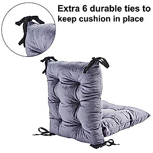 Big Hippo Child Rocking Chair Cushion Pad Set Rocking Chair Seat Back Cushion Set with Ties for Kid Children,Grey(Only Cushion, Chair is not Included)