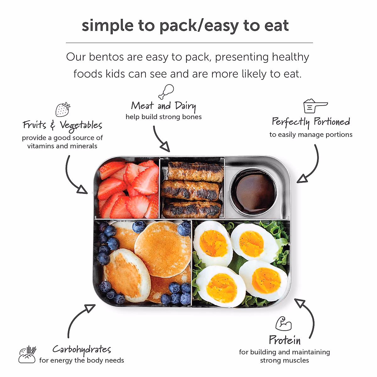 LunchBots Small Snack Packer Toddler Bento Box - Extra Small Divided Stainless Steel Snack Container - 2 Compartments for Fruits, Vegetables and Finger Foods - Dishwasher Safe – Stainless Lid