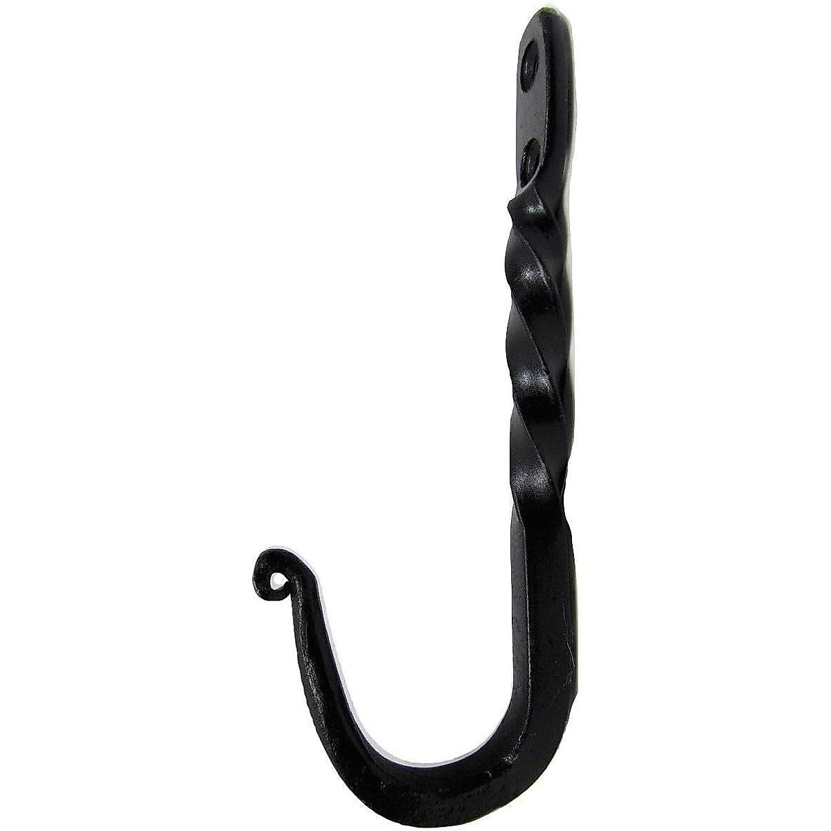 Black Antique Style Heavy Duty 5" Wrought Iron Forged Colonial Twisted Coat Hook