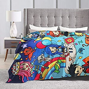 DG1S2A11A Fashion Flannel Blanket The_KREW Soft Throw Blanket Ultra-Soft Micro Fleece Blanket for All Season