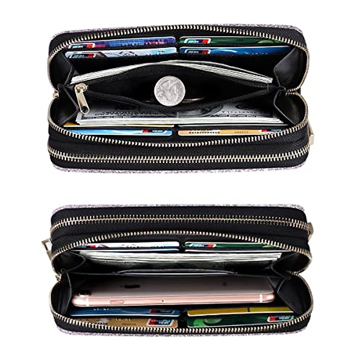 RFID Blocking Leather Wallet for Women,Excellent Women's Pu Leather Phone Credit Card Holder with Removable Wristlet