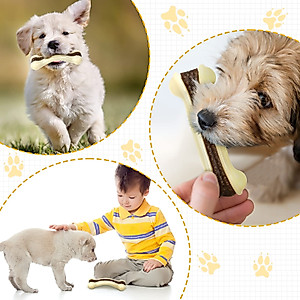 Sosation Chew Toys for Aggressive Chewers Large Breed Beef Flavor Dog Teething Chew Toys Bones Durable Nylon Bones for Large Puppies, 6.3 Inch(Large, Medium)