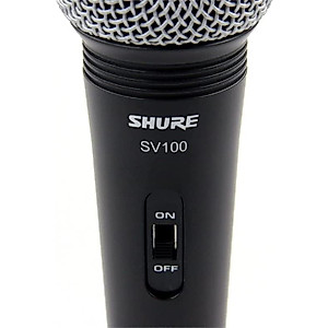 Shure SV100-W Multipurpose Cardioid Dynamic Vocal Microphone with On/Off Switch and 15' XLR-to-1/4" Cable