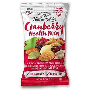 Nature's Garden Healthy Trail Mix Snack Packs – Mixed Nuts, Heart Healthy Nuts, Omega-3 Rich, Cranberries, Pumpkin Seeds, Perfect For The Entire Family – 28.8 Oz Bag (24 Individual Servings)