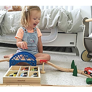 NIMNIK Wooden Cars for Toddlers Bus Engine Emergency Vehicles | Small Cars, Mini Transportation Vehicles | Educational Toy for Early Learning for 3-10 Year Olds