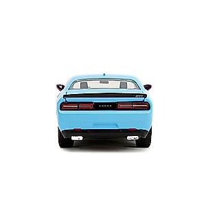 Pink Slips 1:24 2015 Dodge Challenger SRT Hellcat Die-Cast Car, Toys for Kids and Adults(Light Blue/Pink)
