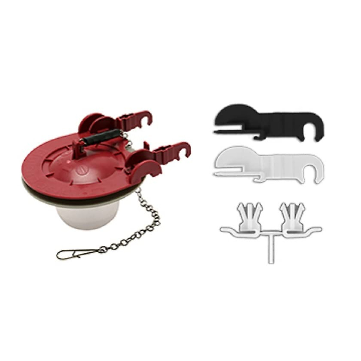 Fluidmaster 513A-016-P4 Adjustable Water Saving 3-Inch Toilet Flapper, Red