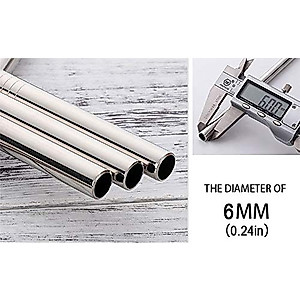 CALCA 10.5in Long Stainless Steel Drinking Straws for 30 oz and 20 oz Tumblers, Reusable Long Drinking Straws Set of 4, Cleaning Brush Included - US Stock
