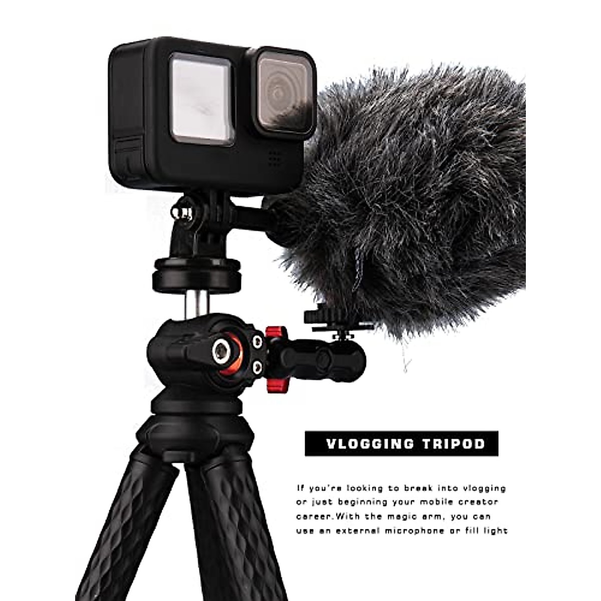 Lammcou Flexible Action Camera Tripod for GoPro Hero 11 10 9 8 Insta360, Bendable Small Mini Action Camera Gorrila Tripod - Perfect for Travel and Adventure