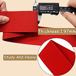 JESEP 2 inch 20 Yards Knit Elastic Band Mixed Double-Side Twill Woven Elastic Heavy Stretch Elastic Spool for Sewing Pants Waistband, Wigs, Skirts, Craft DIY Projects (Mixed 20 Yards)