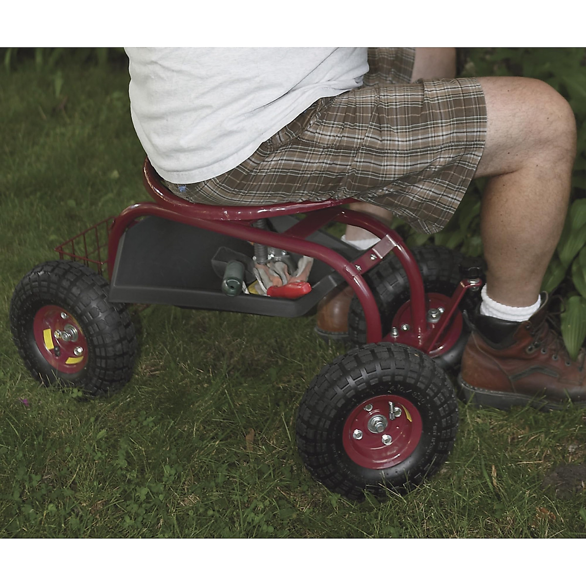 Ironton Rolling Garden Seat with Turnbar