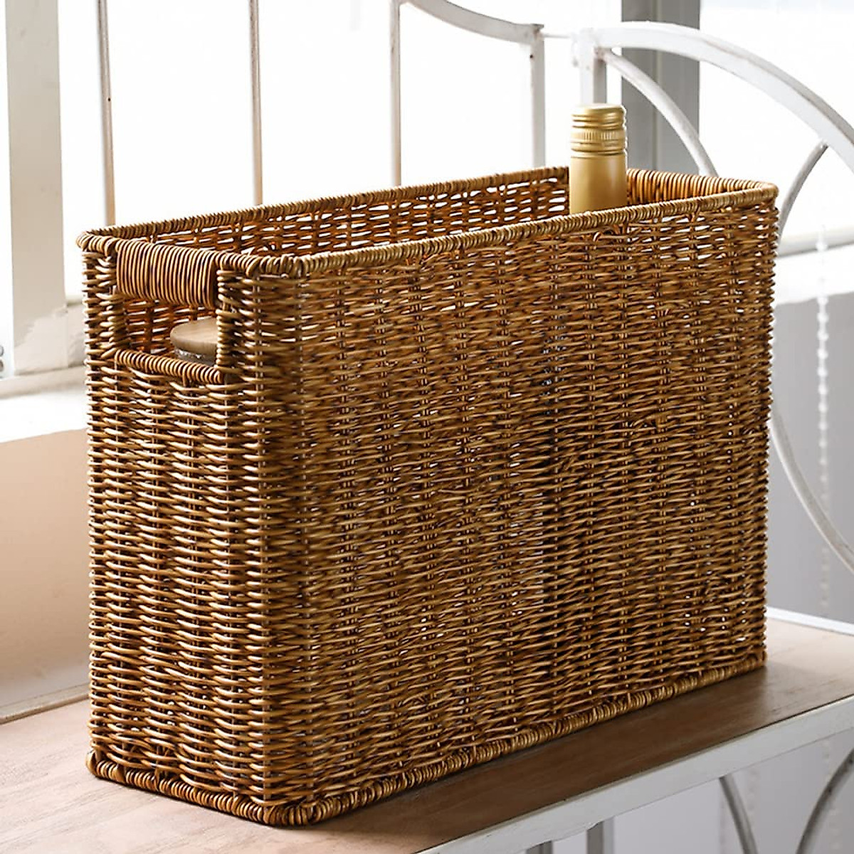 Yardwe Jewelry Tray Magazine Newspaper Basket Wicker Baskets for Narrow Woven Basket Trash Basket Sundries Basket Sundries Holder Girl Toilet Paper Holder Plastic Japanese-style Child