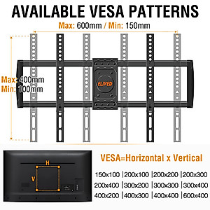 ELIVED Long Extension TV Mount for Most 37-75 Inch TV, Full Motion Wall Bracket with 29.5 inch Long Arm Articulating TV Wall Mount, Max VESA 600x400mm, Holds up to 88lbs, fits Wood Studs 12"-24".