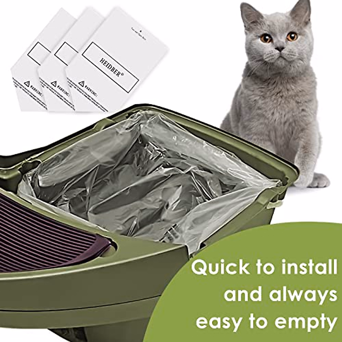 Cat Litter Box Liner Bags 80-Pack Fit For Robot Litter Line Box Automated Waste Drawer Liners 9-11 Gallons of Capacity,Replacement Cat Bags
