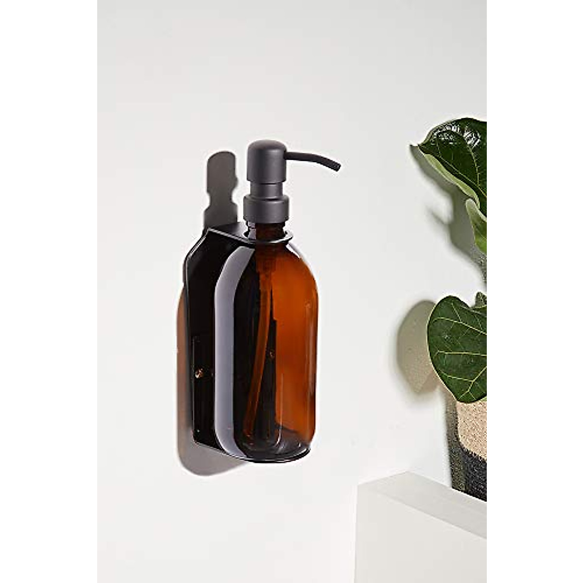 Black Single Wall Mounted Soap Dispenser for Bathroom - Fully Adjustable Hand Soap Holder, Made from Thick Stainless Steel for Commercial and Home use, Just add Any Bottles You Like - KUISHI