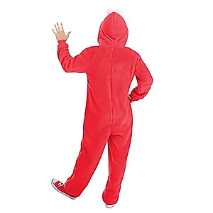 Sesame Street Elmo Costume for Adults - Men's & Women's Sesame Street Elmo Hooded Jumpsuit - Officially Licensed S Red