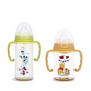 Bottle Handles Grips Compatible with Pigeon 2nd Generation Silicone Coating Nursing Bottle, Pack of 2, Color may be vary (Not for Pigeon 3rd Bottle)