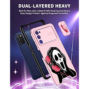 Goocrux for Samsung Galaxy A03S Case Skeleton for Women Girls Cute Skull Girly Phone Cover Gothic Design Aesthetic with Slide Camera Cover Funny Cool Cases for Galaxy A03S 5G 6.5''