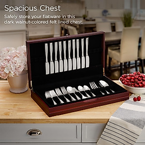 Wallace Dark Walnut Flatware Chest, 19 inches wide
