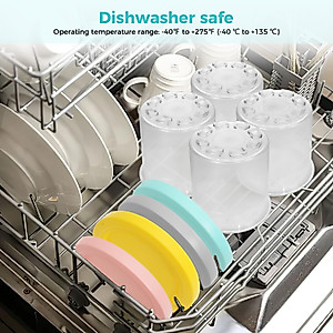 Bitinfc Creami Pint Containers Replacement for Ninja Creami Pints and Lids - 4 Pack, Creami Pints Cup Compatible with Ninja NC301, NC300, NC299AMZ Series Ice Cream Maker, 16oz