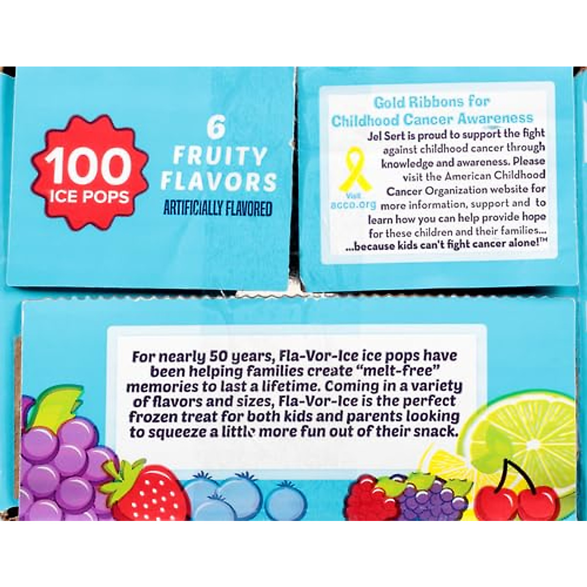 Fla-Vor-Ice Popsicle Variety Pack of 1.5 Oz Freezer Bars, Assorted Flavors, 100 Count