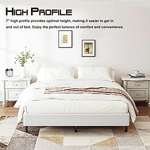 ZIYOO Queen Box Spring, 7 Inch Metal Box Springs, Strong Metal Frame Support for 1500lbs, Mattress Foundation, Easy Assembly, No Noise