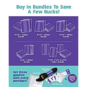 HAULMATE 8"x12" Vacuum Seal Bags - 100 Bags Food Saver Bags, Maximum Vacuum Sealer Suction for Sous Vide Cooking, Freezer & Microwave-Safe, Clamp Sealer Compatible, 7-layer Pierce-Resistant Material