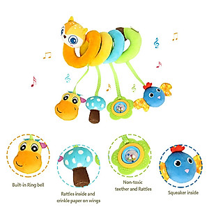 AIPINQI Spiral Activity Toy, Baby Car Seat Toys,Bed Stroller Toy Comfortable spiral car seat toy for infants colorful Hanging Toys for Car Seat