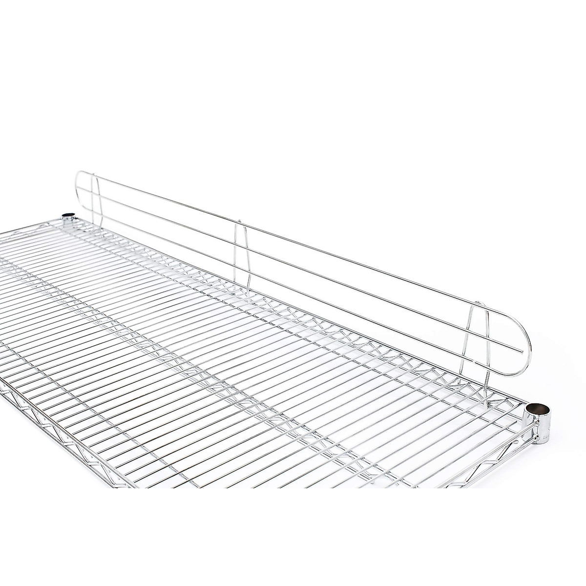 Home Storage Space HSS Wire Shelf Back Ledge, Fits on 48" Wide Wire Shelf, Chrome Color, 2-Pack