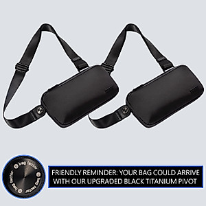 Bag Factor Small EDC Minimalist Crossbody Sling Bag for Men and Women – RFID Phone Bag Wallet – Chest Shoulder Backpack (Black)