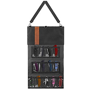Linkidea Pocket Knife Display Bag, Tactical Knives Roll Bag, Folding Small Knife Storage Pouch, Camping Knife Organizer Carrying Bag with 18 Slots