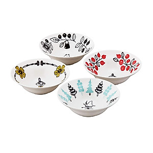 山加商店 Yamaka Shoten Moomin MM1400-185 Moomin Valley Bowl, Dish, Set of 4, Microwave, Dishwasher Safe, Moomin Goods, Scandinavian, Mother's Day, Gift, Tableware, Gift, Wedding Gift, Made in Japan