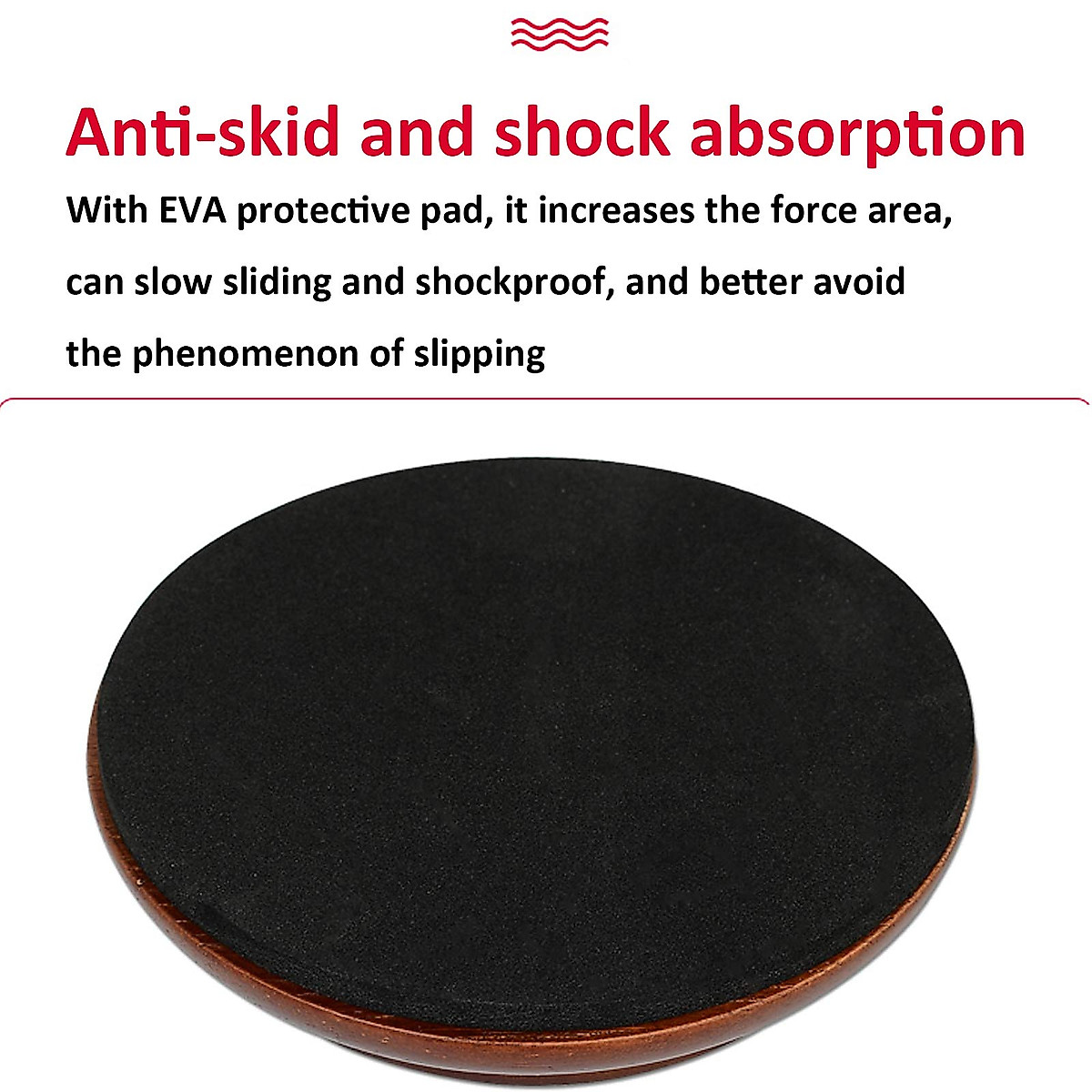 Piano Caster Cups,Piano Floor Wood Protector,Piano Caster Pads Non-Slip & Anti-Noise Foot for Piano,4 Cups