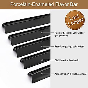 Criditpid 7535 7534 21.5'' Porcelain-Enameled Flavorizer Bars for Weber Spirit 200 Series, Spirit E210, S210, Spirit 500, Genesis Silver A Grills with Side Control, Parts for Weber Spirit E210