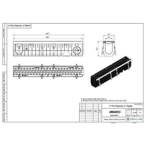 Vodaland - 4 inch Trench Drain cast Iron Complete Set