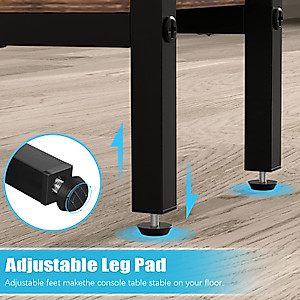 Bigbiglife 39.4" Console Entryway Table, 2-Tier Industrial Narrow Sofa Table with Storage Shelves for Hallway, Living Room, Bedroom, Foyer, Corridor, Office, Rustic Brown and Black