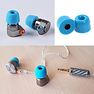 3 Pairs of Memory Foam Ear Tips Earphone Buds Noise Isolation 3.0mm Earbuds Eartips Replacement Compatible with TIN HiFi T2 Pro 3 Sizes S/M/L Blue