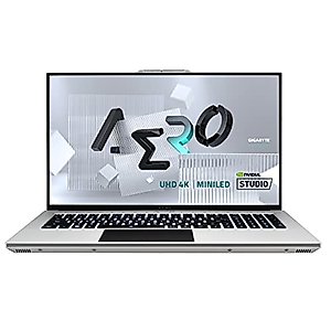 Gigabyte AERO 17 YE5-17.3" 4K/UHD miniLED 120Hz, Intel Core i9-12900HK, NVIDIA GeForce RTX 3080 Ti GPU 16GB GDDR6, 32GB DDR5 RAM, 2TB SSD, Win11 Pro, Creator & Gaming Laptop (AERO 17 YE5-94US748HP)